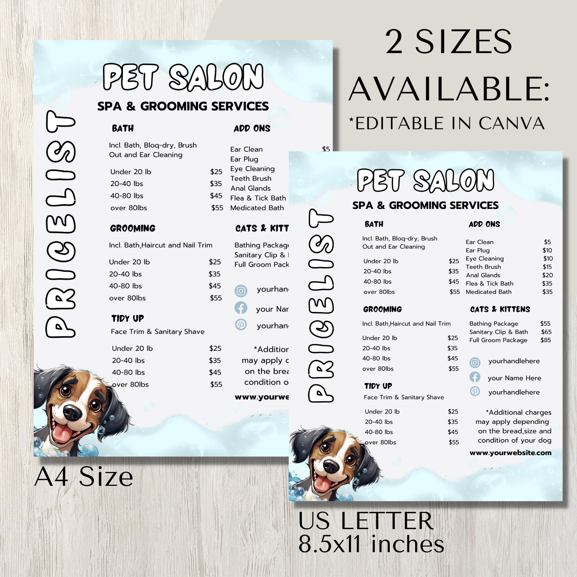 Dog Grooming Forms Template: Pet Salon Business Essentials (canva ...