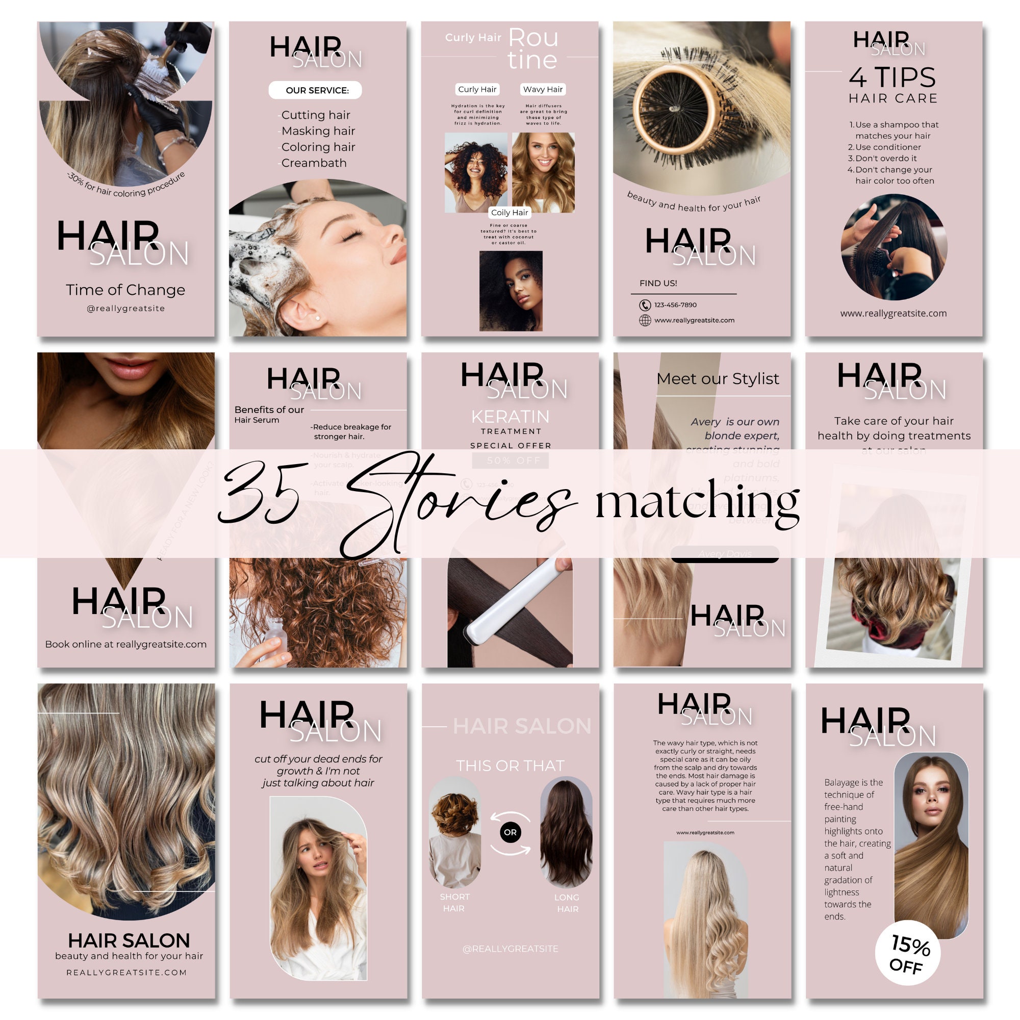 Hair Salon Instagram Posts Templates, Hair Stylist Quotes, Beauty Salon ...