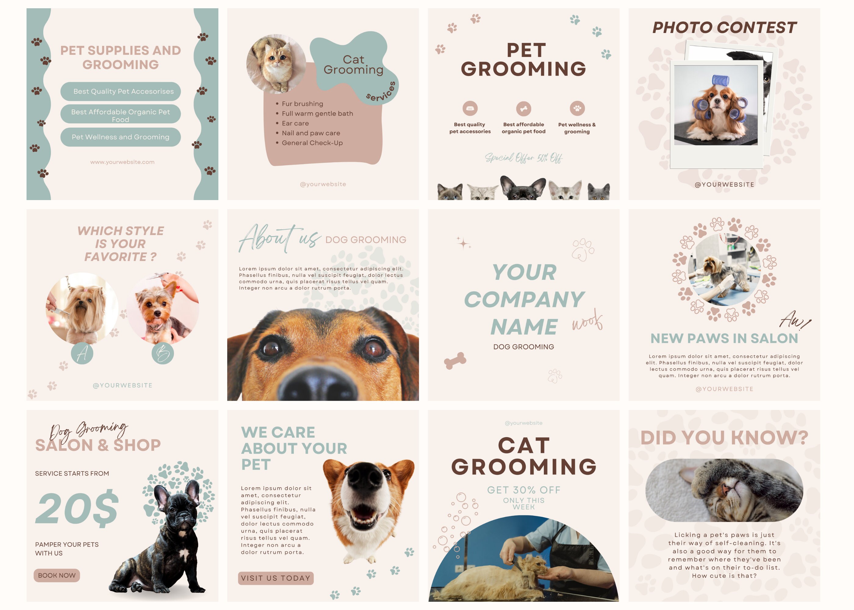 Dog Grooming Instagram Post & Story Templates Perfect for - Etsy UK