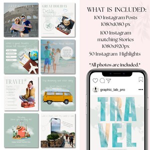 Travel Agency Canva Templates for Instagram Posts Social Media Kit With ...