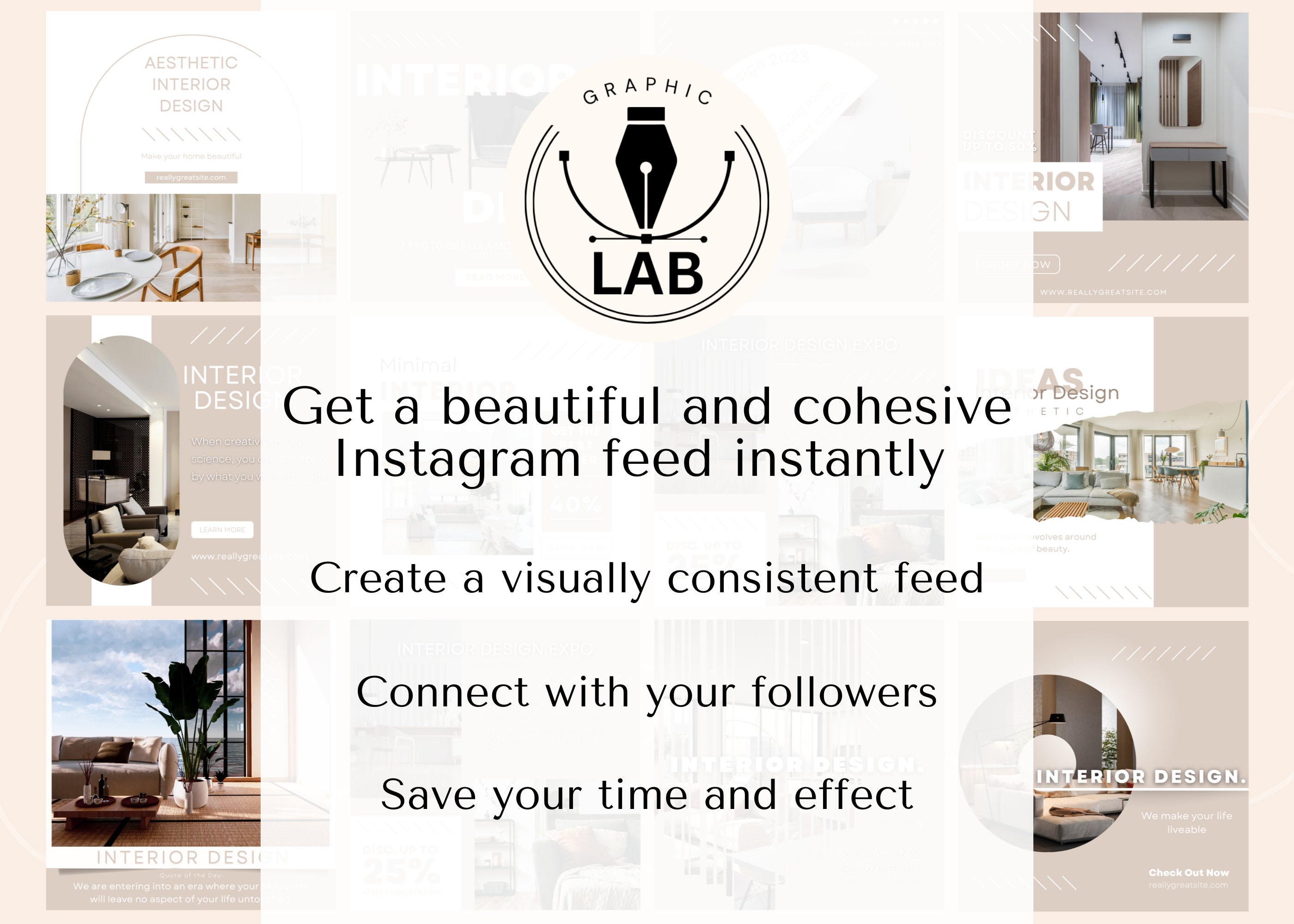 Interior Design Instagram Post Template: Minimalist Canva - Etsy