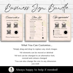 Editable Canva Template for QR Code Signs | Digital Download Business ...