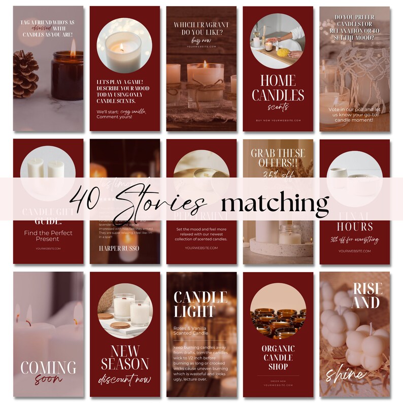 Candle Posts Marketing Templates Candle Business Branding and Care ...