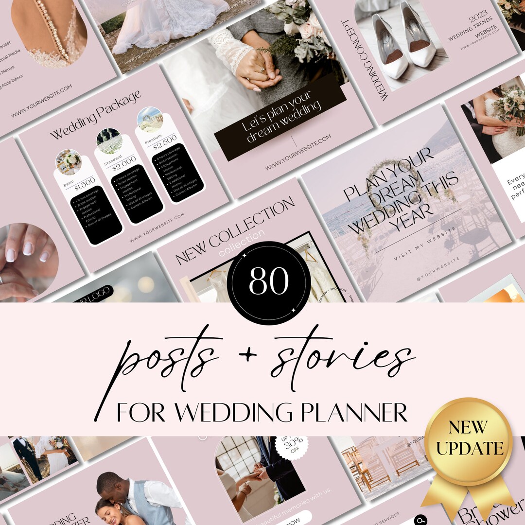80 Wedding Planner Instagram Templates | Wedding Instagram Post Canva ...