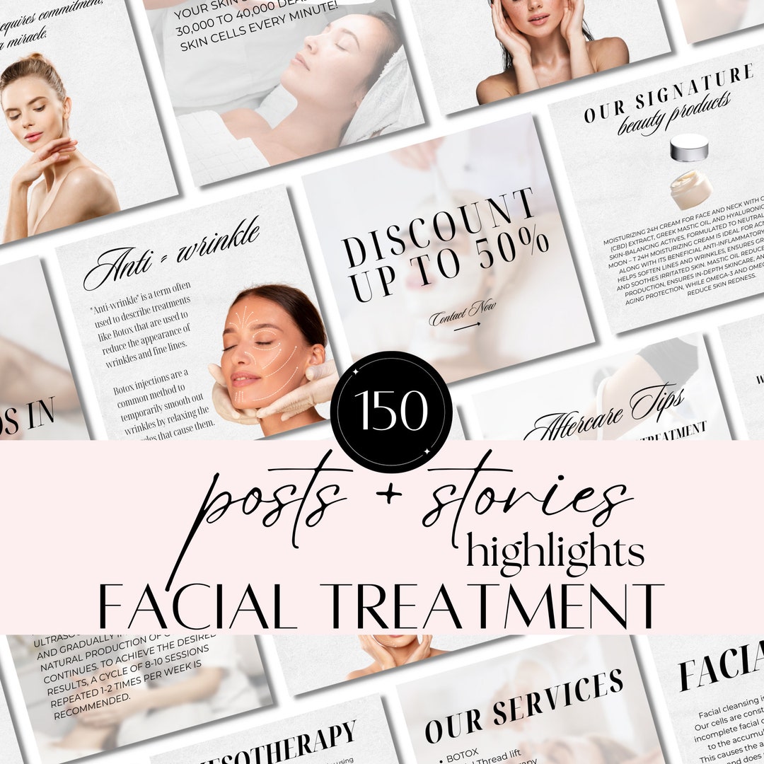 Facial Treatment Instagram Post Templates Esthetician Business and ...