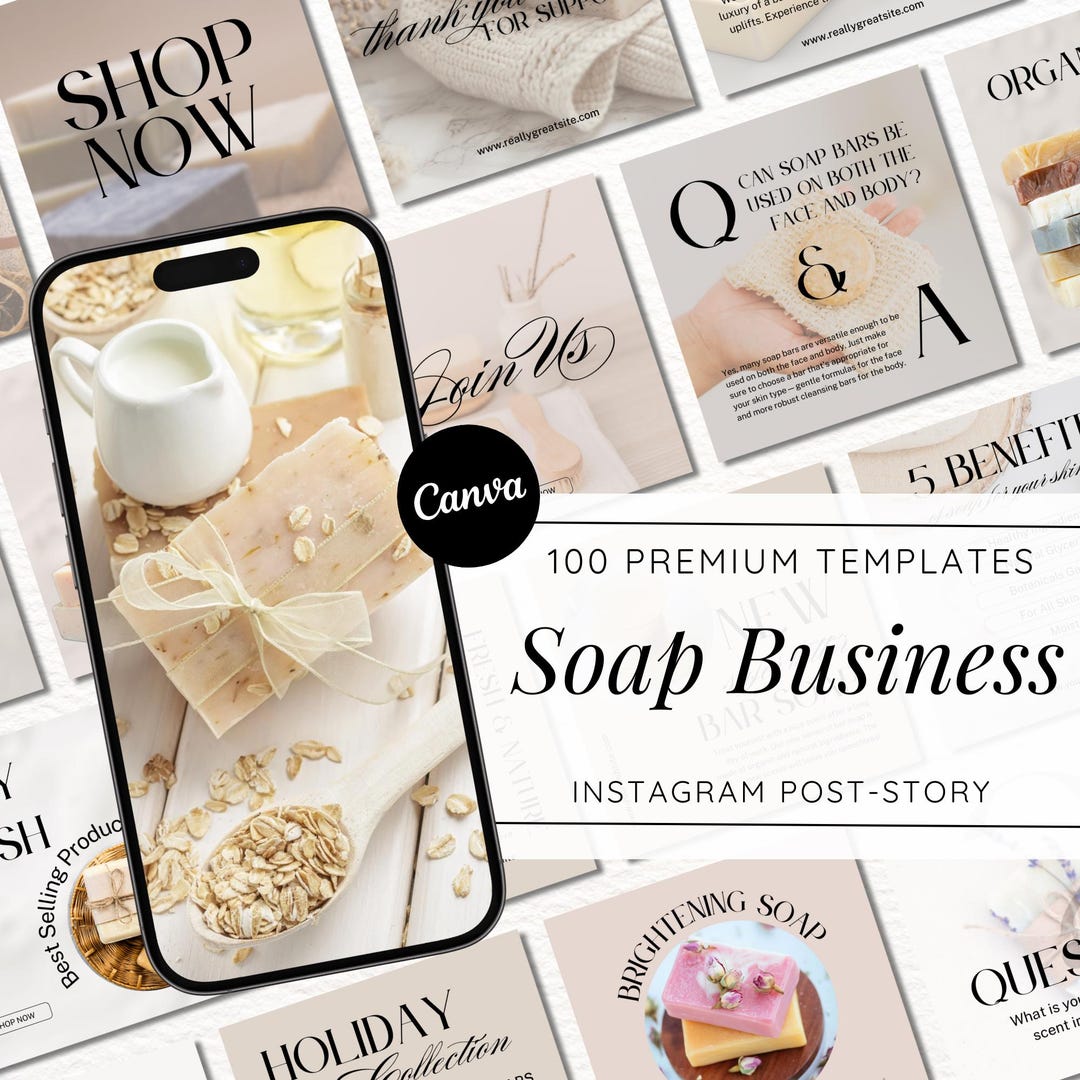 Soap Business Instagram Templates | Handmade Soap Social Media Kit ...