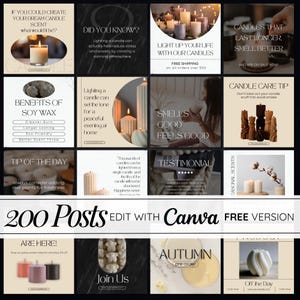 Candle Instagram Post Templates: Social Media Branding Kit (canva) - Etsy