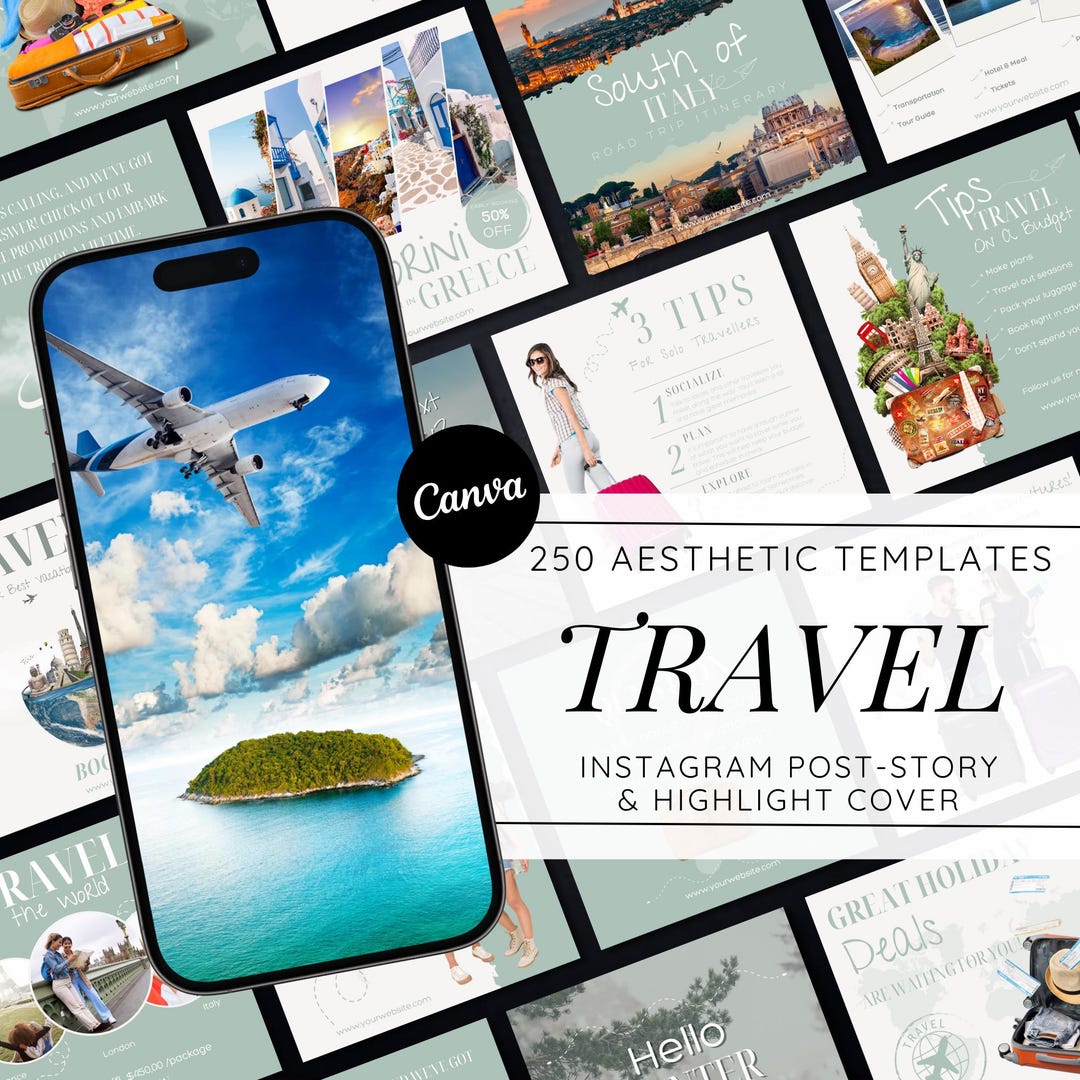 Travel Agency Canva Templates for Instagram Posts | Social Media Kit ...
