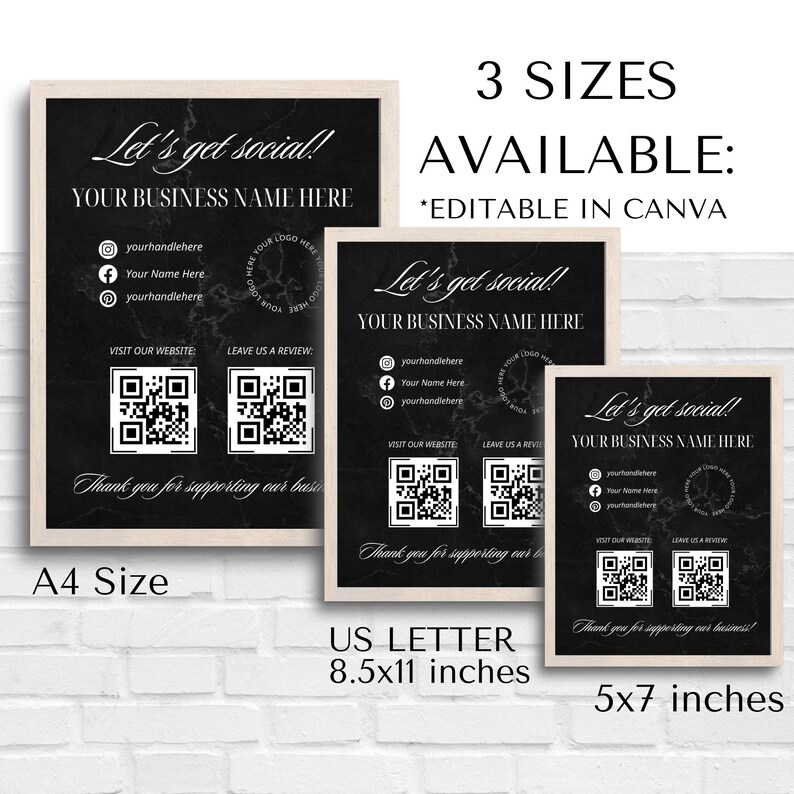 Business Instagram QR Code Sign: Digital Download Custom - Etsy