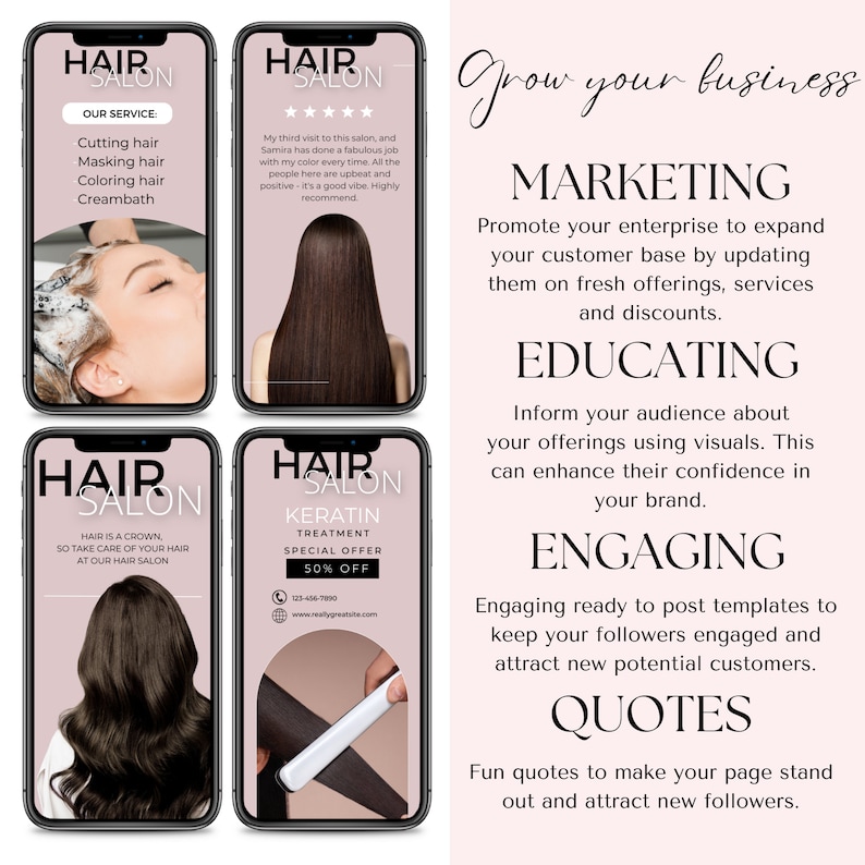 Hair Salon Instagram Posts Templates, Hair Stylist Quotes, Beauty Salon ...