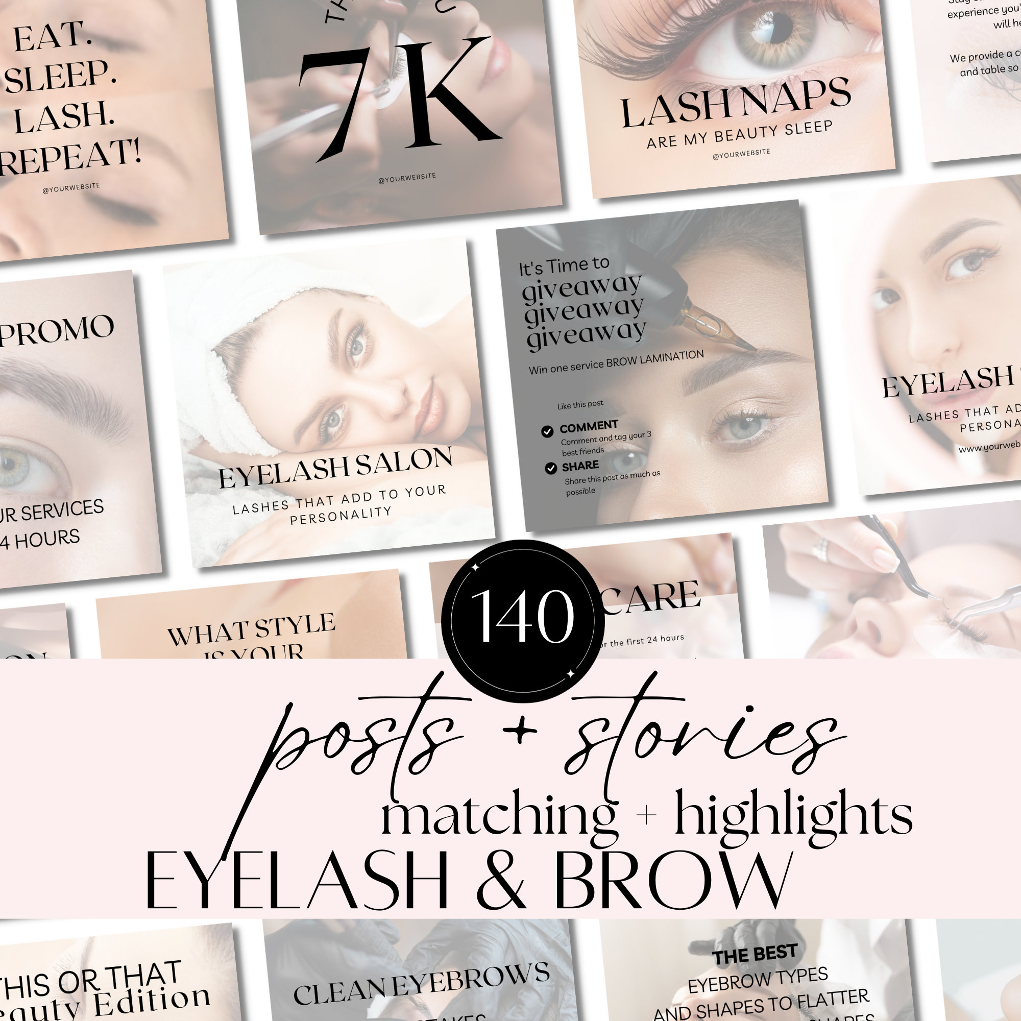 Lash Tech Instagram Post Template Canva Designs for Lash Artist ...