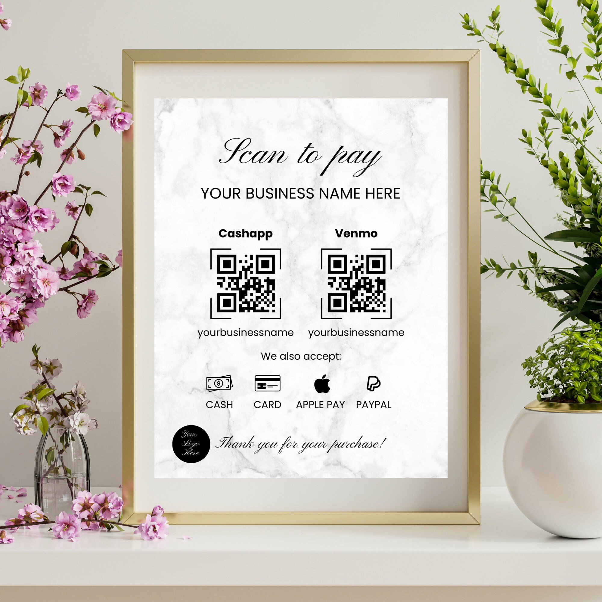 Editable Scan to Pay Template QR Code Sign Business Shop - Etsy Australia