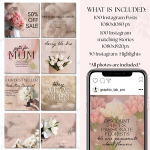Floral Designer Social Media Post Templates Canva Florist Marketing Kit ...