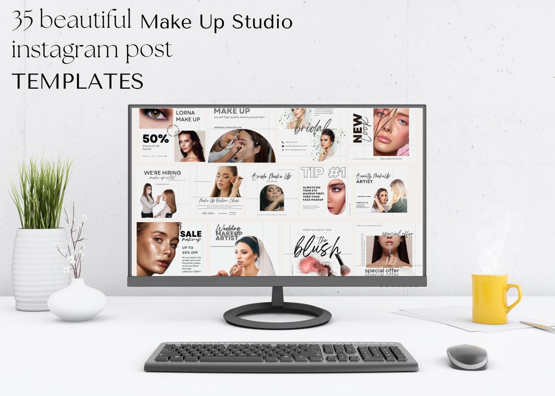 Makeup Artist Instagram Post Templates for Aesthetic Social - Etsy