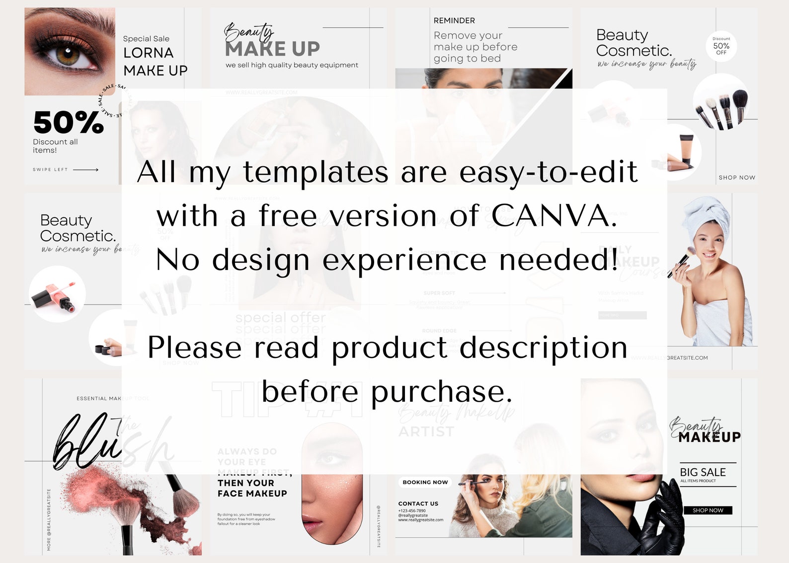 Makeup Artist Instagram Post Templates Aesthetic Social - Etsy