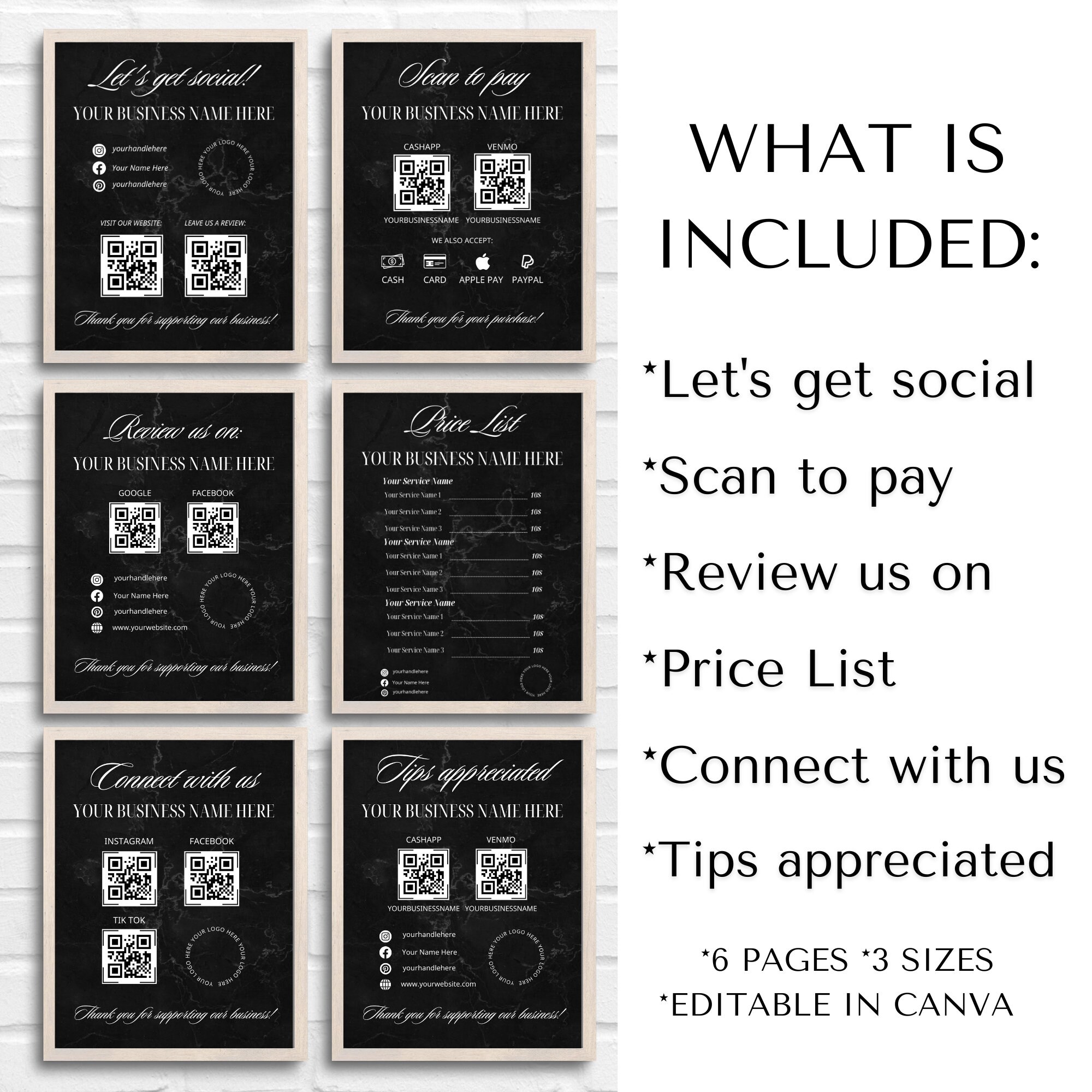 Business Instagram QR Code Sign: Digital Download Custom - Etsy