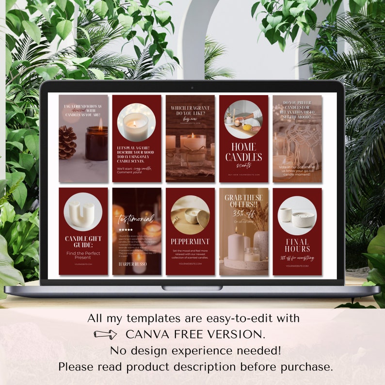 Candle Posts Marketing Templates Candle Business Branding and Care ...