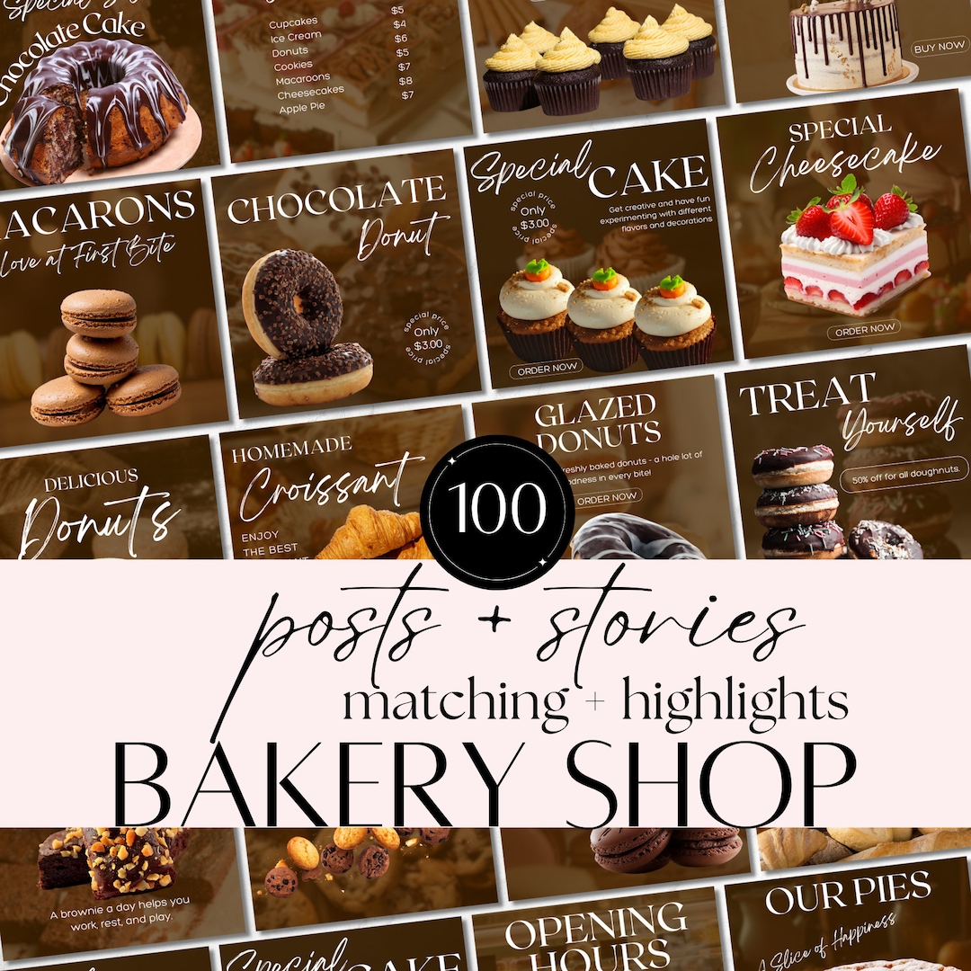 Bakery Branding Instagram Post Templates Canva Designs for Cake ...