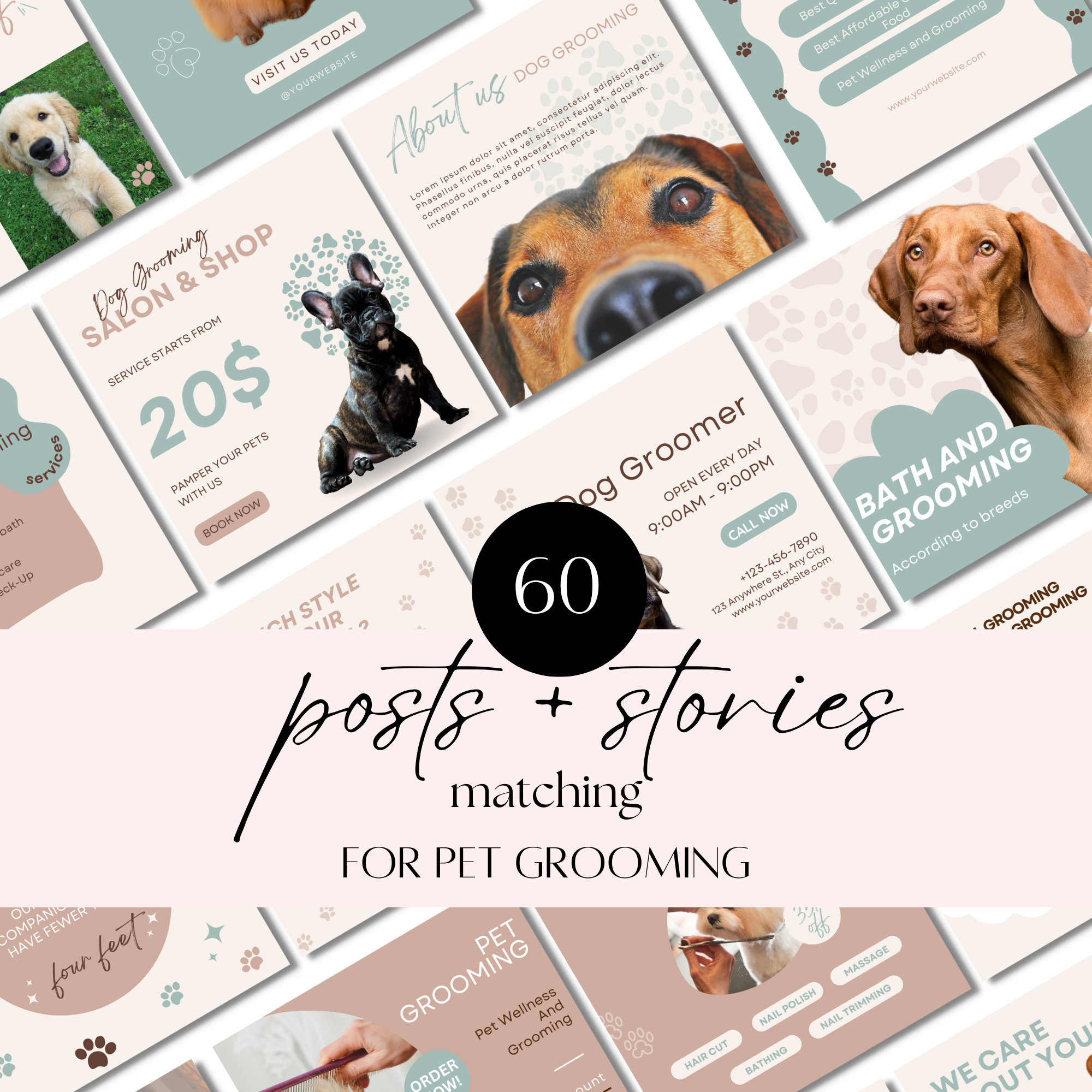 Dog Grooming Instagram Post & Story Templates Perfect for - Etsy UK
