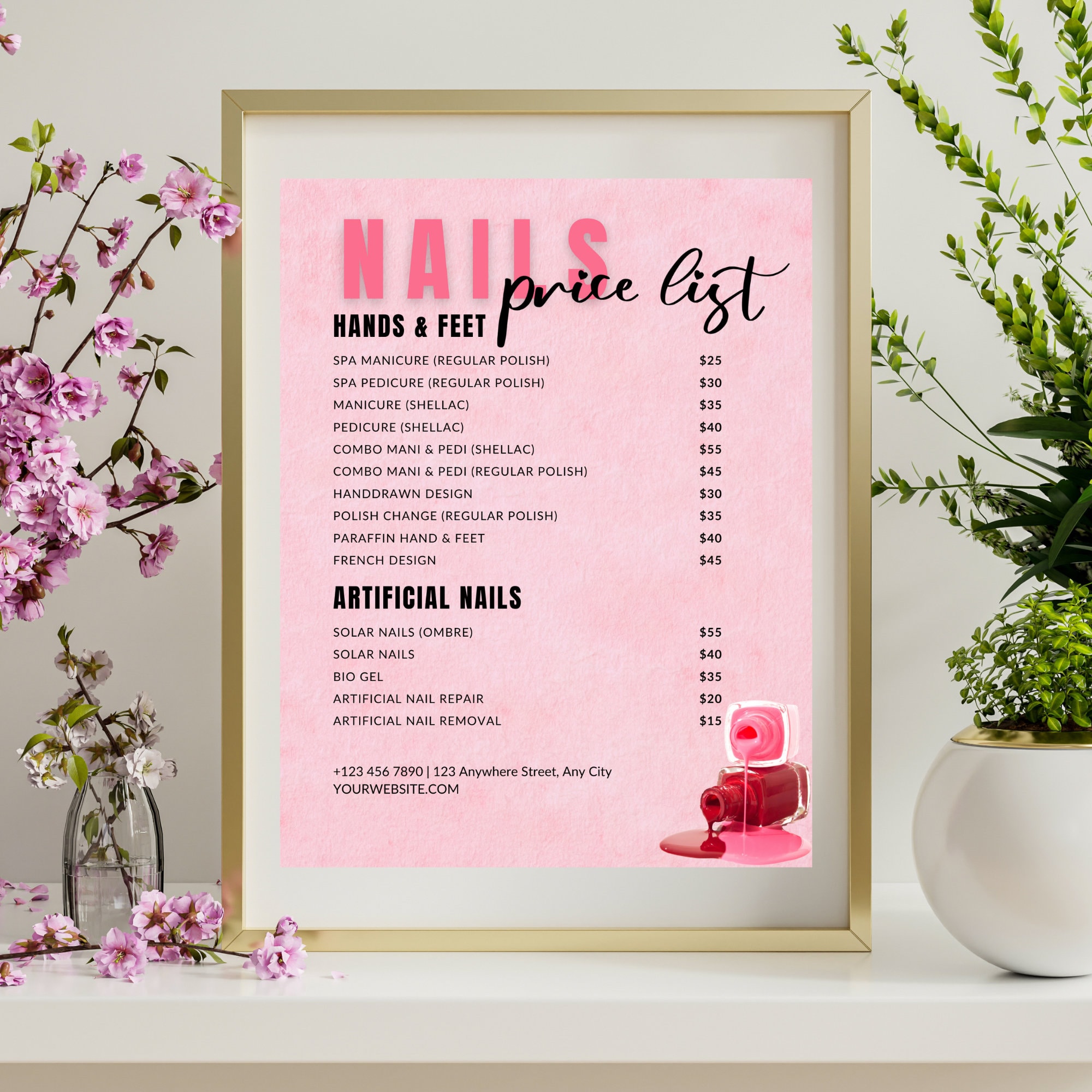 Nail Price List: Instant Download Editable Template for - Etsy