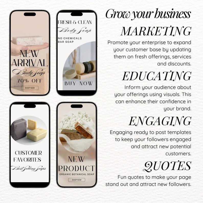 Soap Business Instagram Templates | Handmade Soap Social Media Kit ...