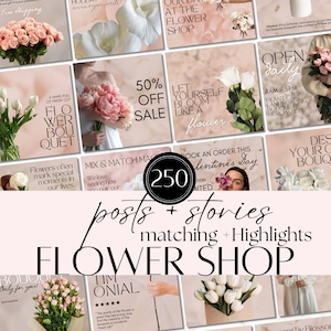 Floral Designer Social Media Post Templates Canva Florist Marketing Kit ...