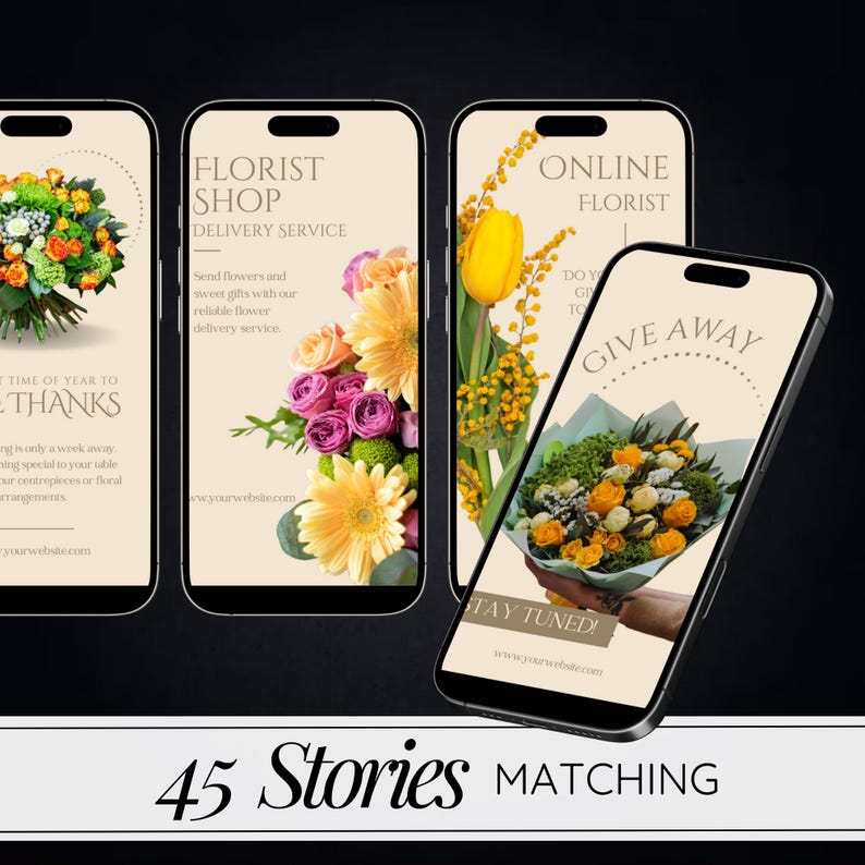 Florist Instagram Templates: Floral Quotes, Canva Designs - Etsy