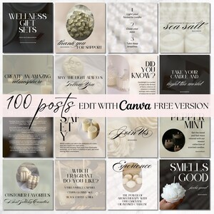 Candle Instagram Post Templates Canva Marketing Kit for Candlemakers ...