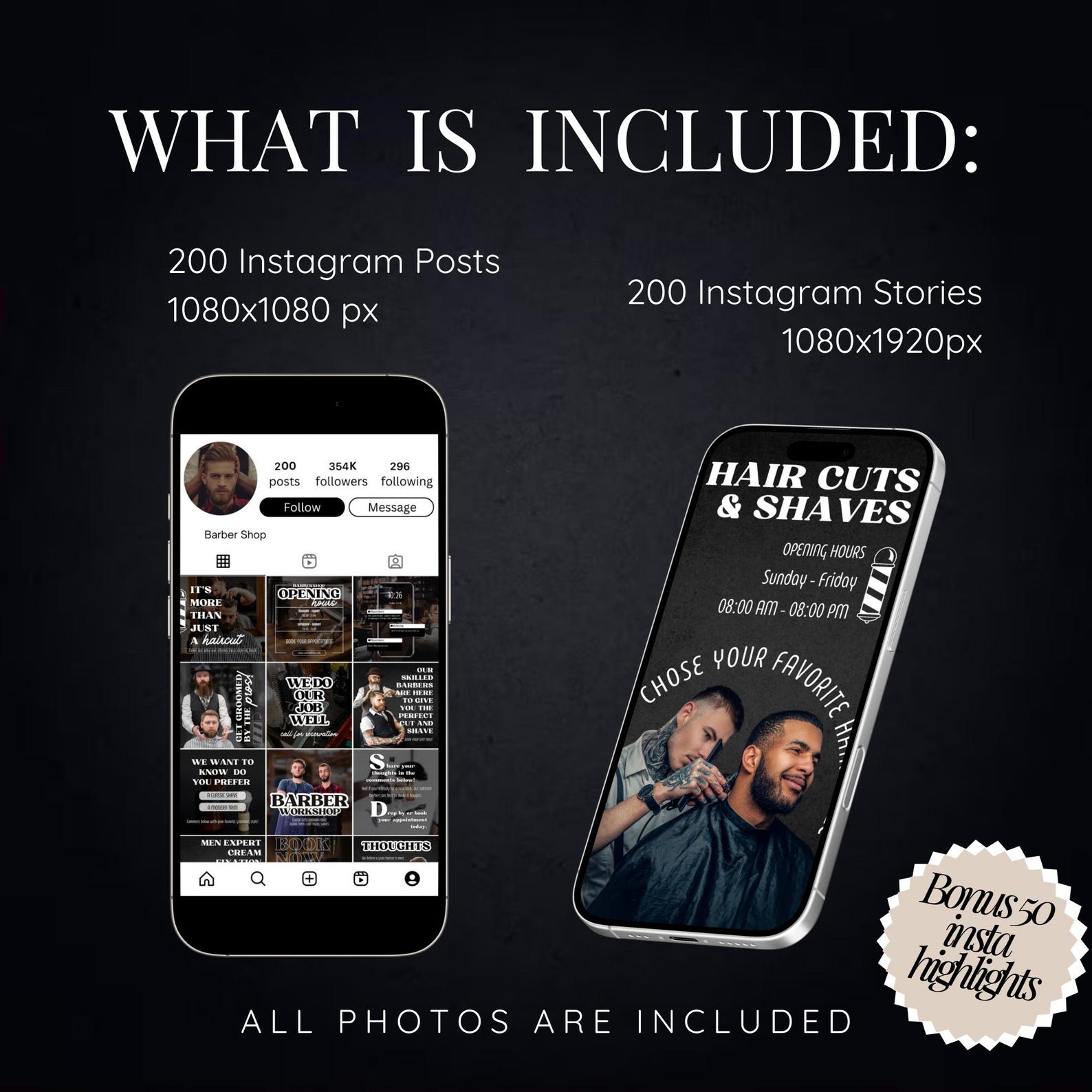 Barbershop Instagram Templates | Barber Social Media Kit | Canva Posts ...