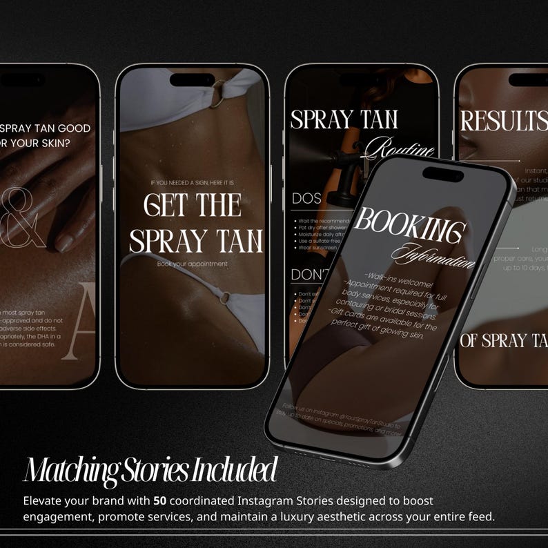 Spray Tan Instagram Templates | Tanning Salon Social Media Kit | Canva ...