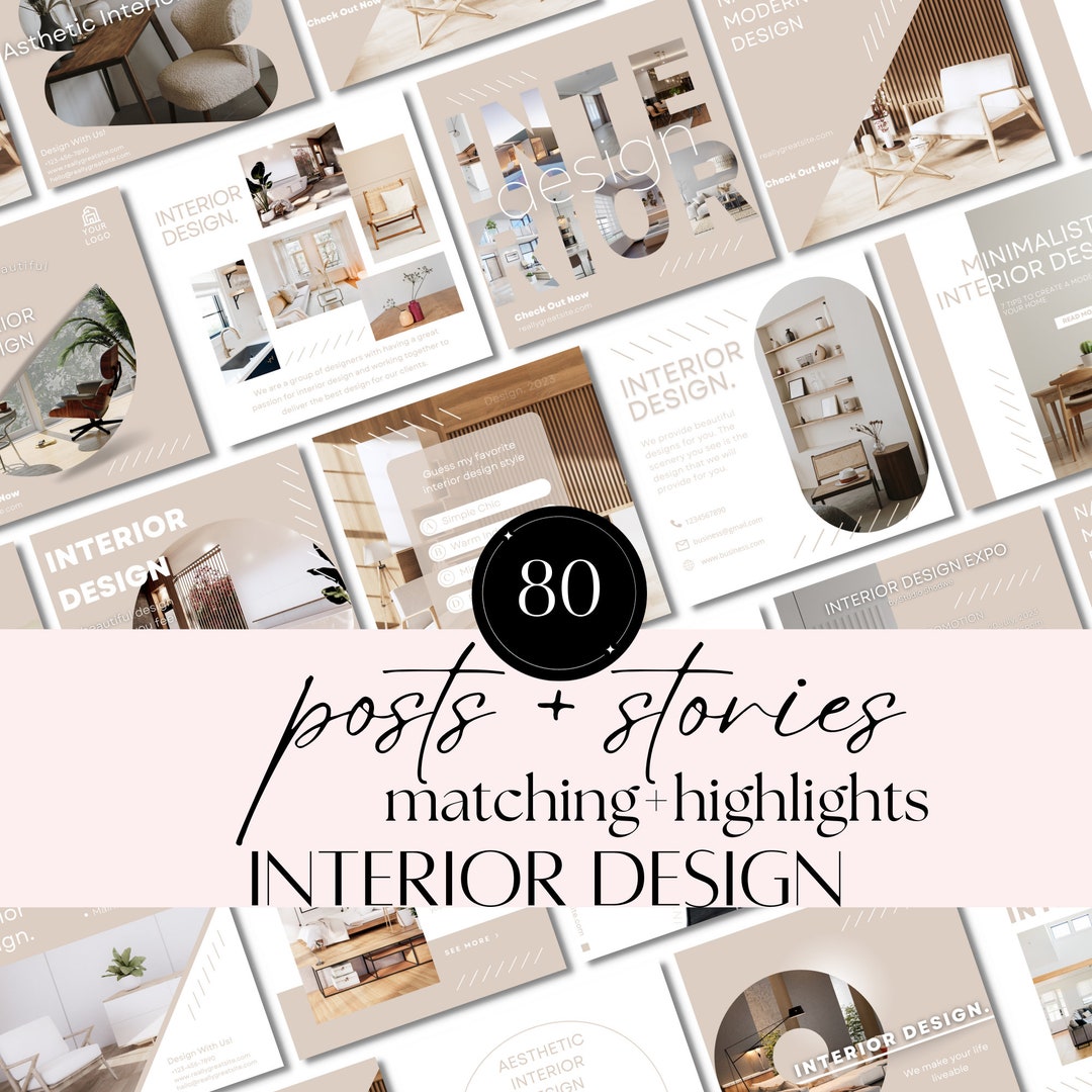 Interior Design Instagram Post Template | Aesthetic Canva Templates for ...
