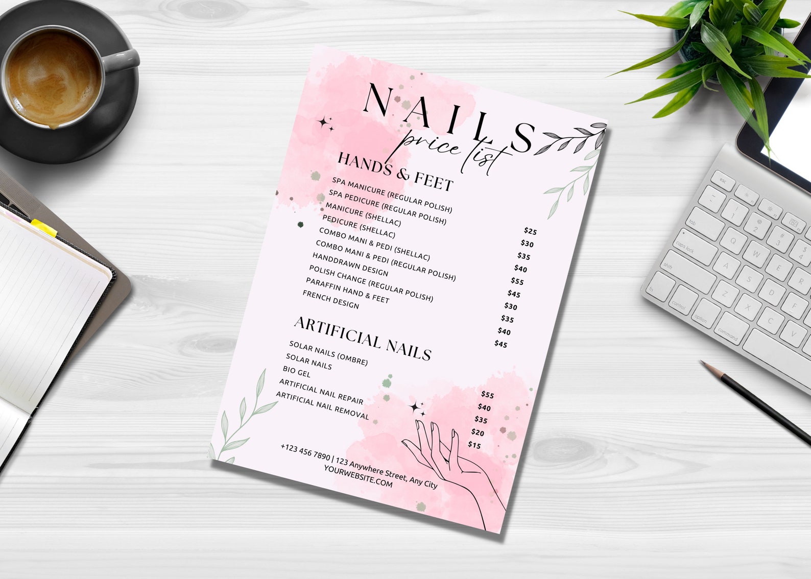 Editable Nail Salon Price List Template Canva-ready Beauty - Etsy
