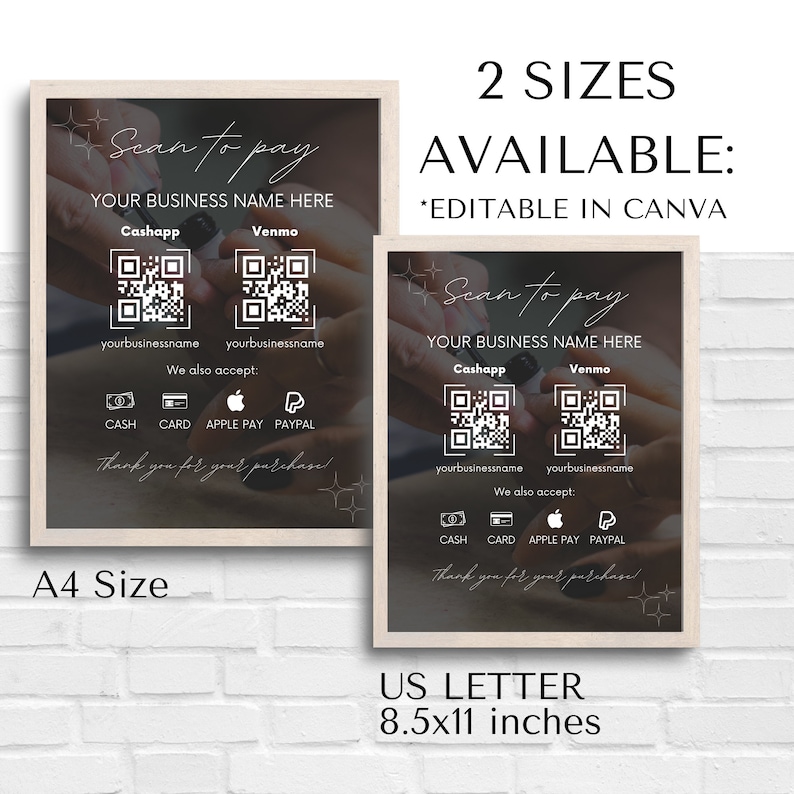 Nail Salon Price List Canva Template With QR Code Printable Nail Flyer ...