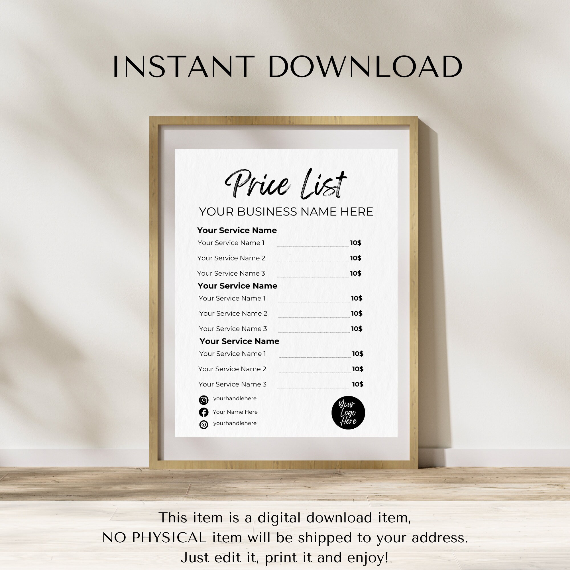 Business Sign Template: Digital Download Canva QR Code & - Etsy