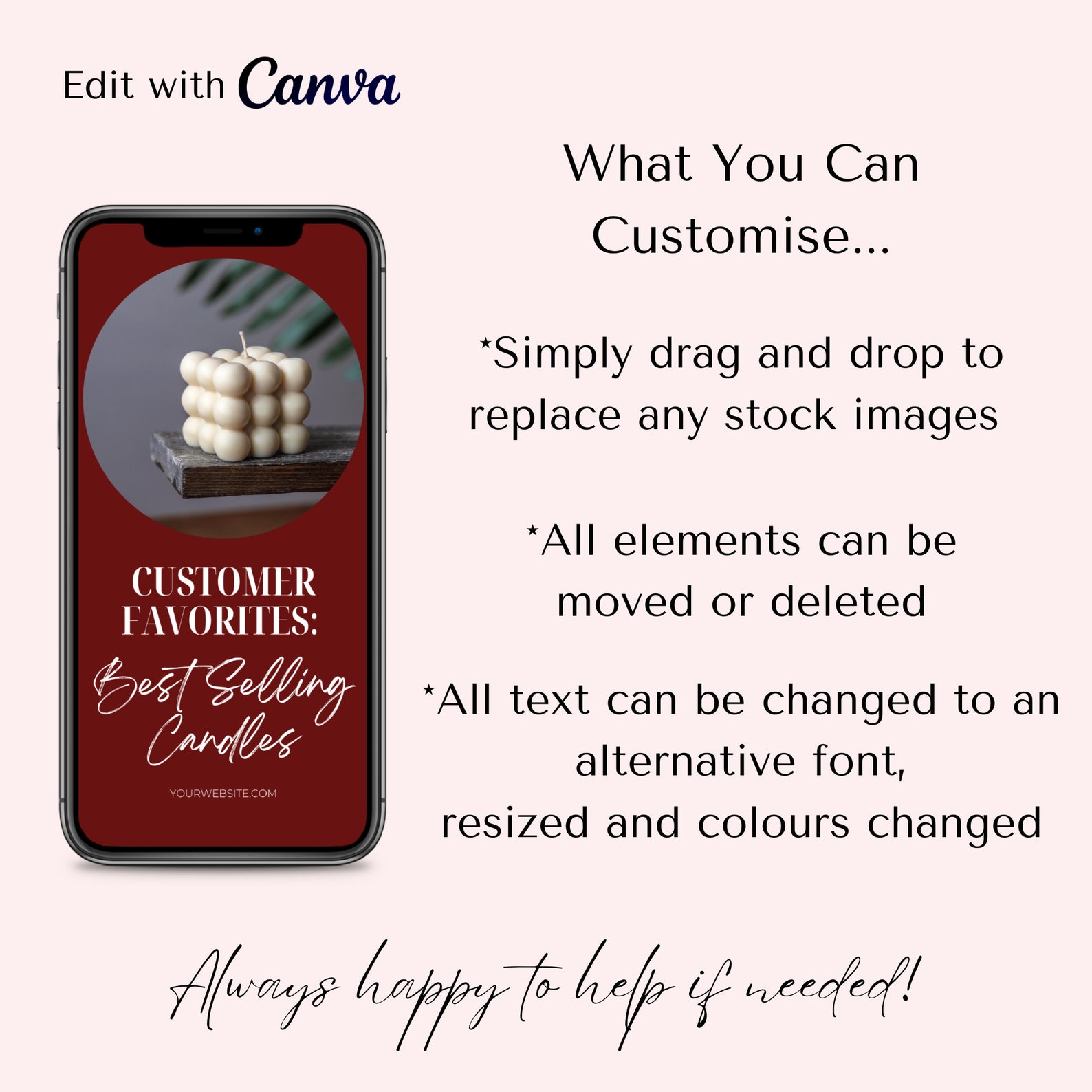 Candle Posts Marketing Templates Candle Business Branding and Care ...