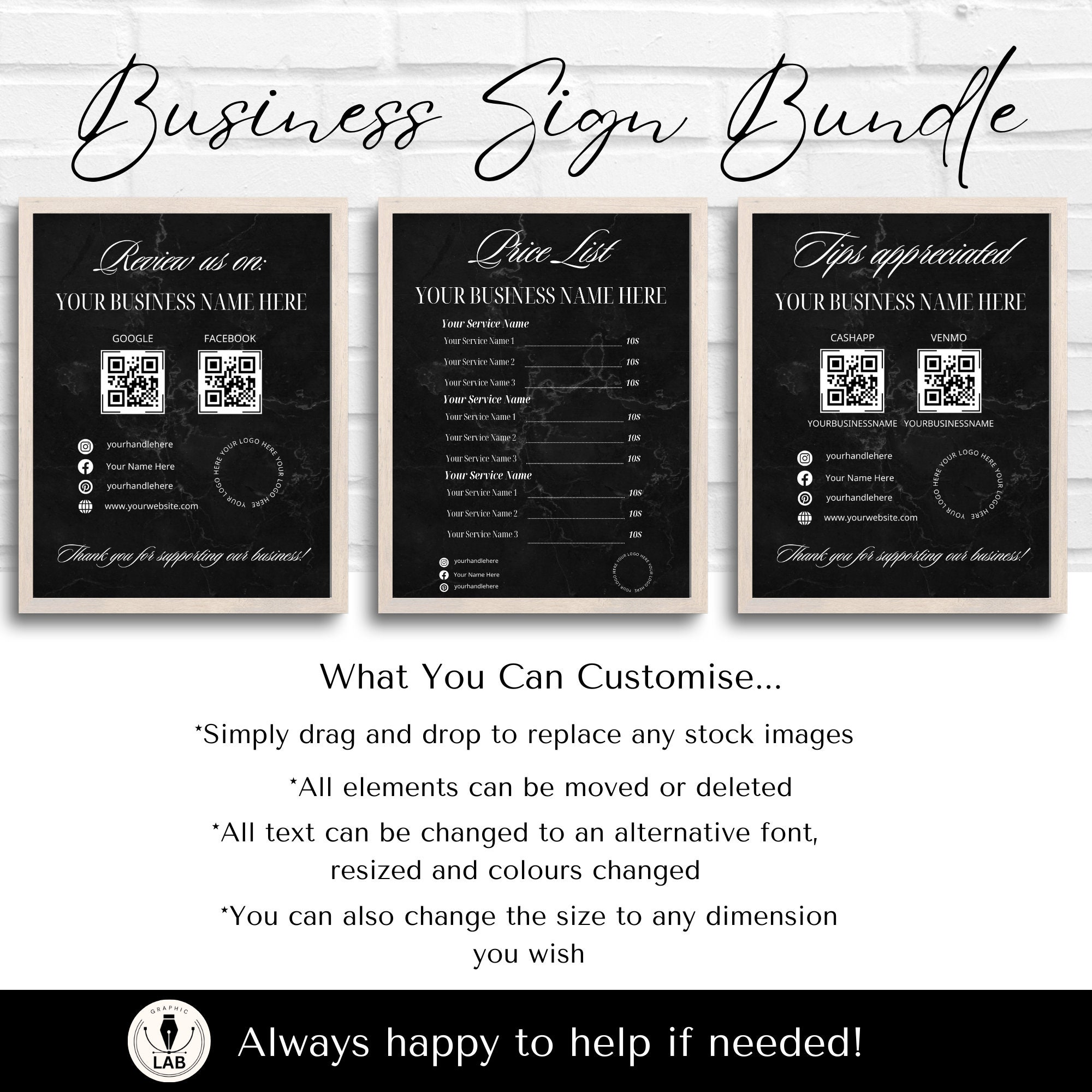Business Instagram QR Code Sign: Digital Download Custom - Etsy