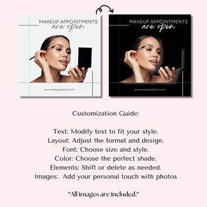 Makeup Artist Instagram Post Templates for Aesthetic Social Media ...
