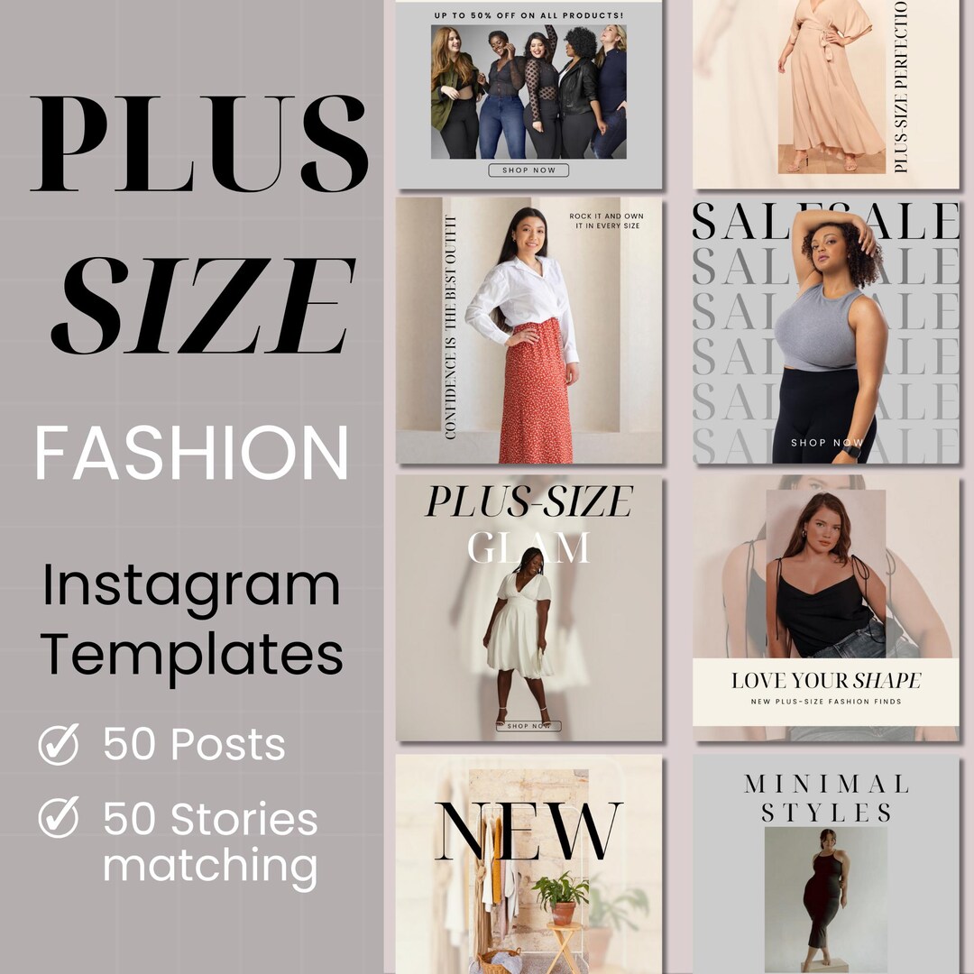 100 Plus Size Instagram Templates for Fashion Social Media Chic, Classy ...