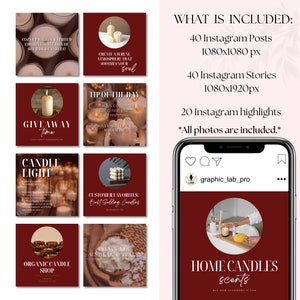 Candle Posts Marketing Templates Candle Business Branding and Care ...