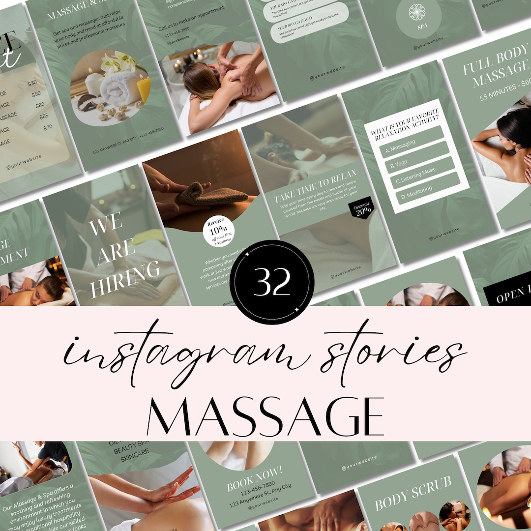 Massage Stories Template for Instagram | Spa Canva Posts & Templates ...
