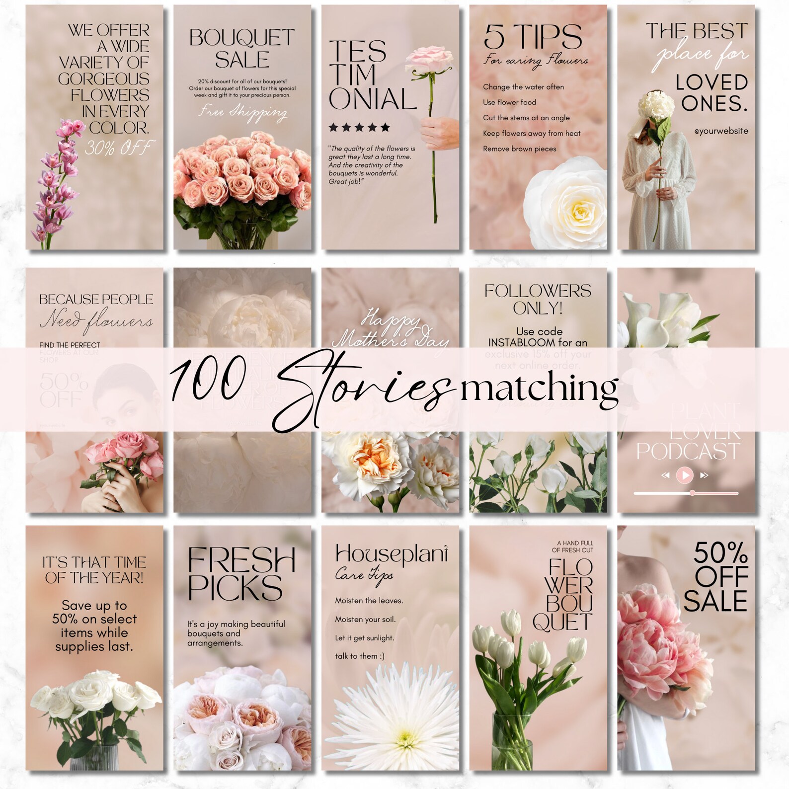 Floral Designer Social Media Post Templates Canva Florist Marketing Kit ...