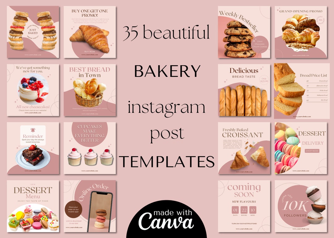 Bakery Instagram Post Templates Cake Business Instagram Post - Etsy