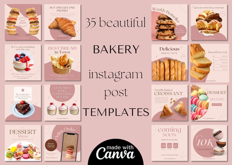 Bakery Instagram Post Templates Cake Business Instagram Post - Etsy
