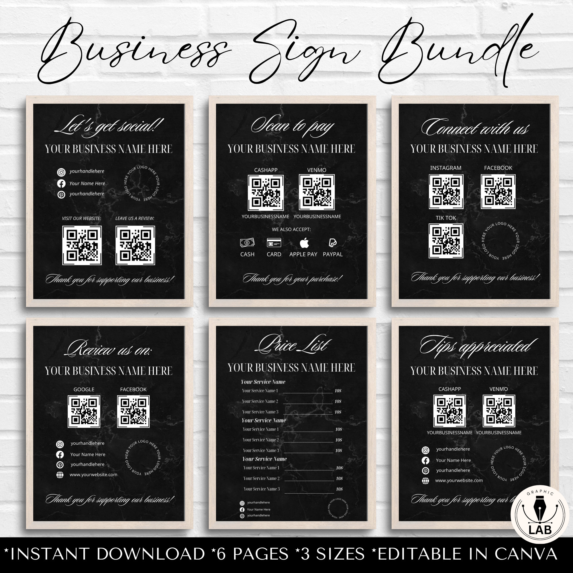 Business Instagram QR Code Sign: Digital Download Custom - Etsy