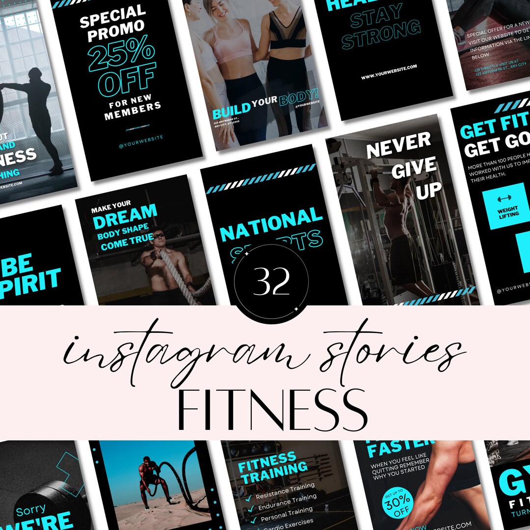 Fitness Instagram Story Template | Canva Templates for Gym and Personal ...