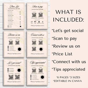 Editable Canva Template for QR Code Signs | Digital Download Business ...