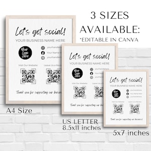 Business Sign Template: Digital Download, Canva QR Code & Scan-to-pay ...