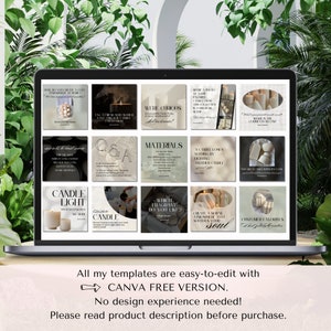 Candle Instagram Post Templates Canva Marketing Kit for Candlemakers ...