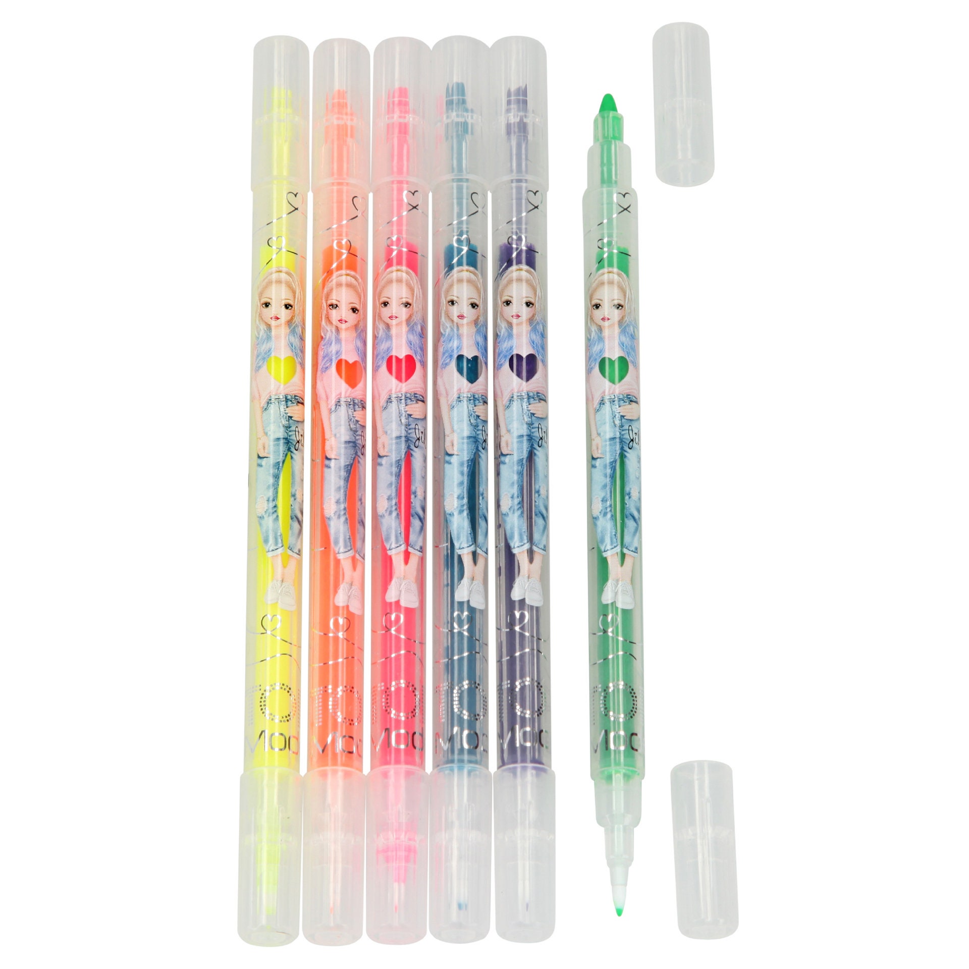 Topmodel Double Highlighter and Fineliner Set Neon - Etsy