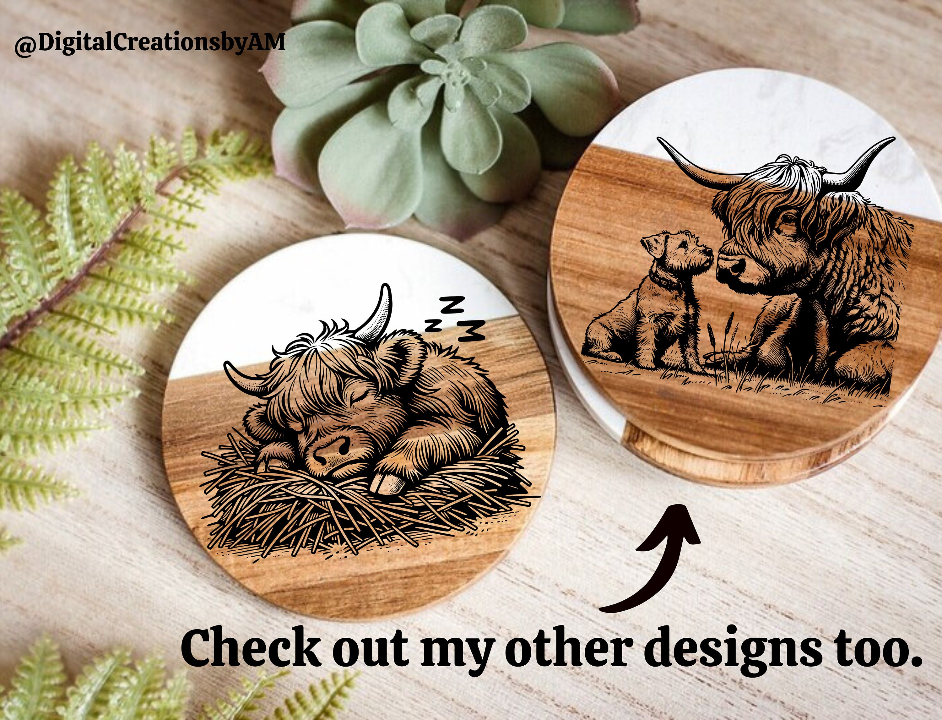 Cute Highland Cow Engraving, Laser Engrave Png Svg, Western Highland ...